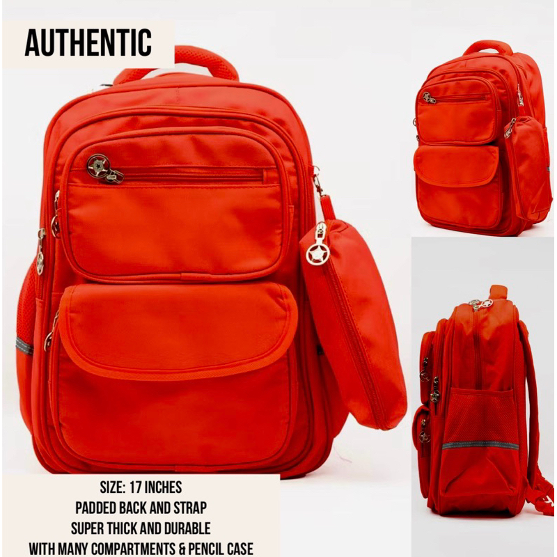 Authentic SM travel basic backpack many compartments | Shopee Philippines