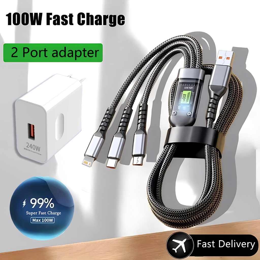 300W 3 in 1 Fast Charger for Android and Ios USB Type C Ultra 3in 1 ...