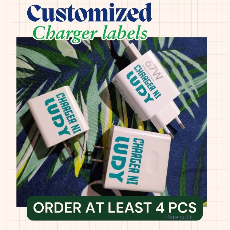 Personalized Charger Name Decal Charger label Charger | Shopee Philippines