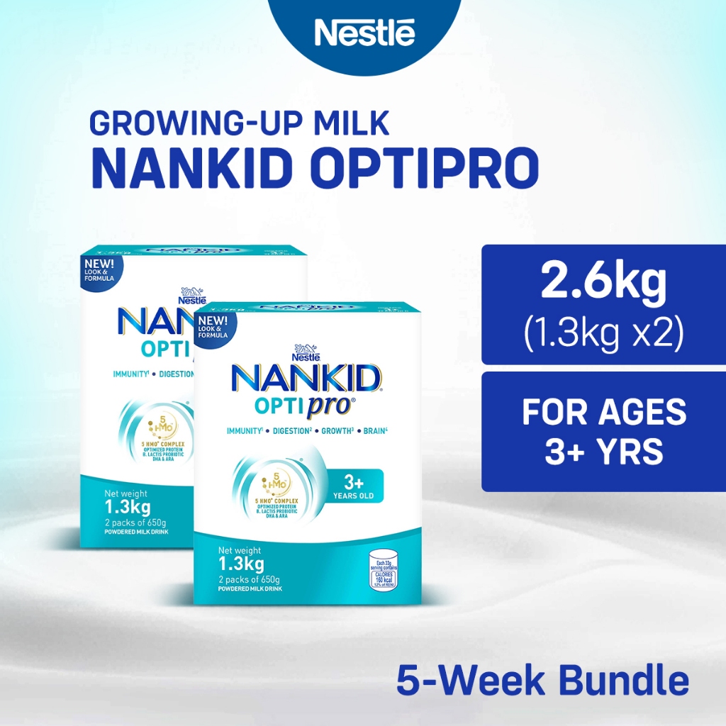 NANKID OptiPro Four Powdered Milk For Children Above 3 Years Old 1.3kg - Pack of 2 | Shopee ...