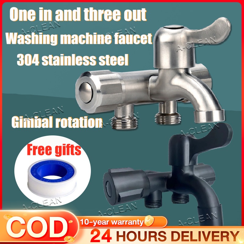 3 way faucet SUS304 Faucet Multifunctional Stainless Steel Faucet Three ...