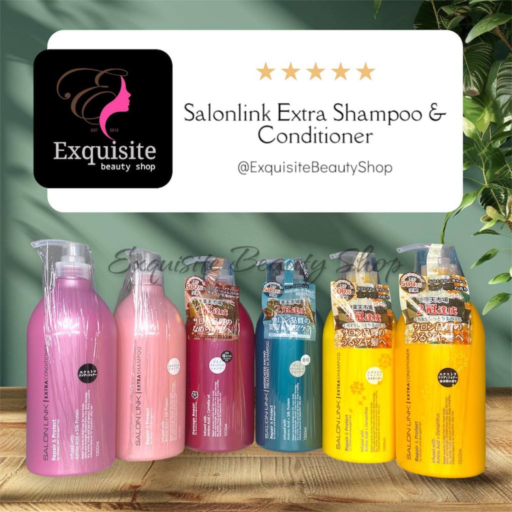 SALON LINK EXTRA SHAMPOO + EXTRA CONDITIONER Set [1000 ml each] - Made ...