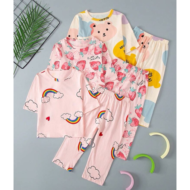 Mall Quality Terno Pajama for Girls [ 7 to 10 YO ] | Shopee Philippines