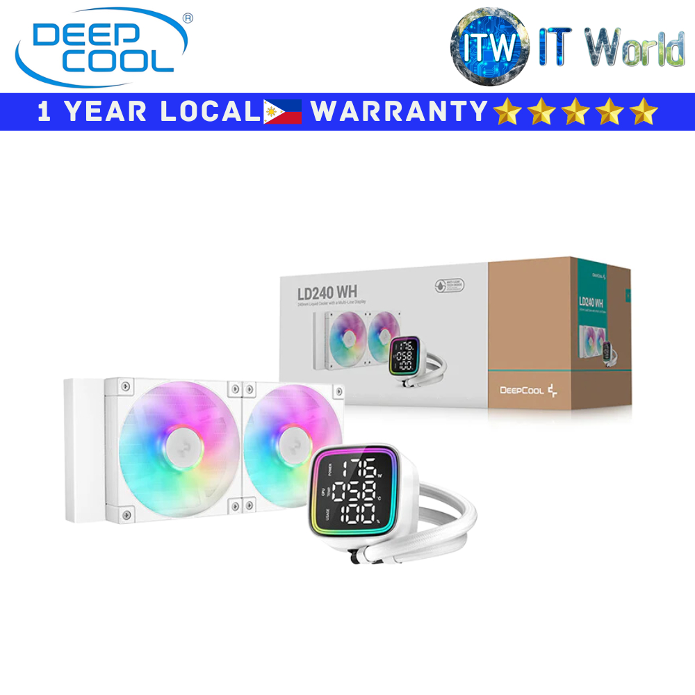 Deepcool CPU Cooler Fan AIO Liquid Cooler LD240 WH White Hydro Bearing (R-LD240-WHDMMN-G-1 ...