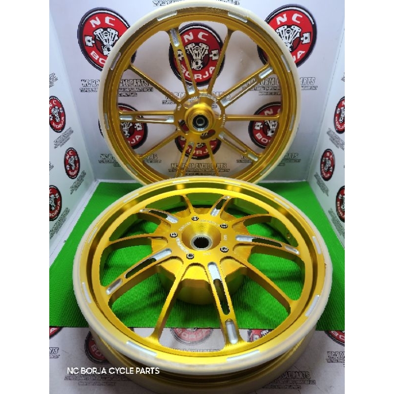 OKIMURA MAGS CNC MATTE GOLD F185X14 / R215X14 FOR CLICK 125 I V1 V2 ...