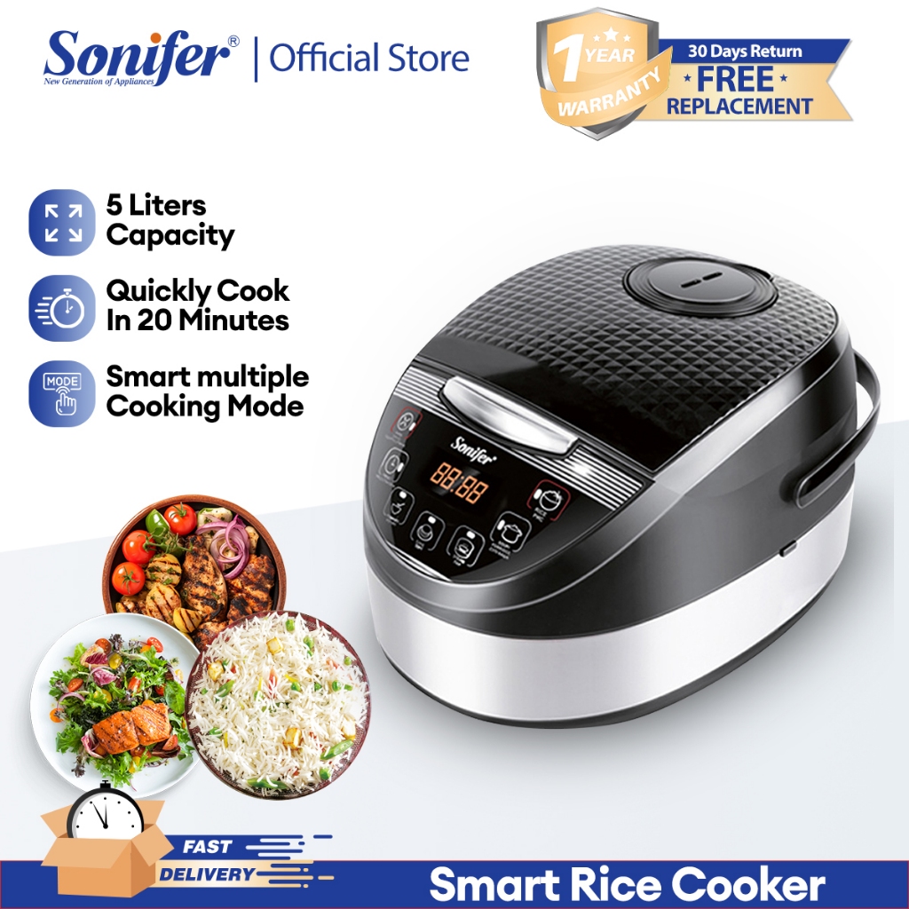 Sonifer Smart Digital Rice Cooker 5L 900w 10 people Fashion Multi ...