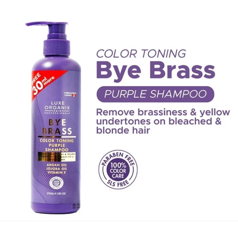 Bye Brass Purple Shampoo 240ml color toning Purple Conditioner Luxe ...