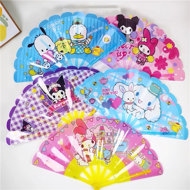 Cute Cartoon Plastic Folding Fan Children Portable Fan | Shopee Philippines