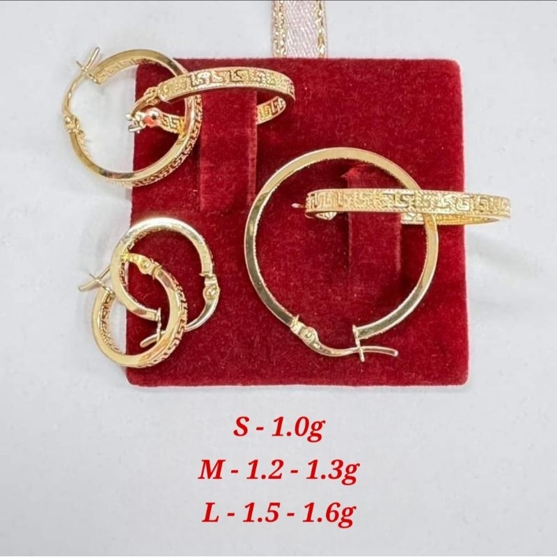 18K Saudi Gold with Design Hoop Earrings | Shopee Philippines