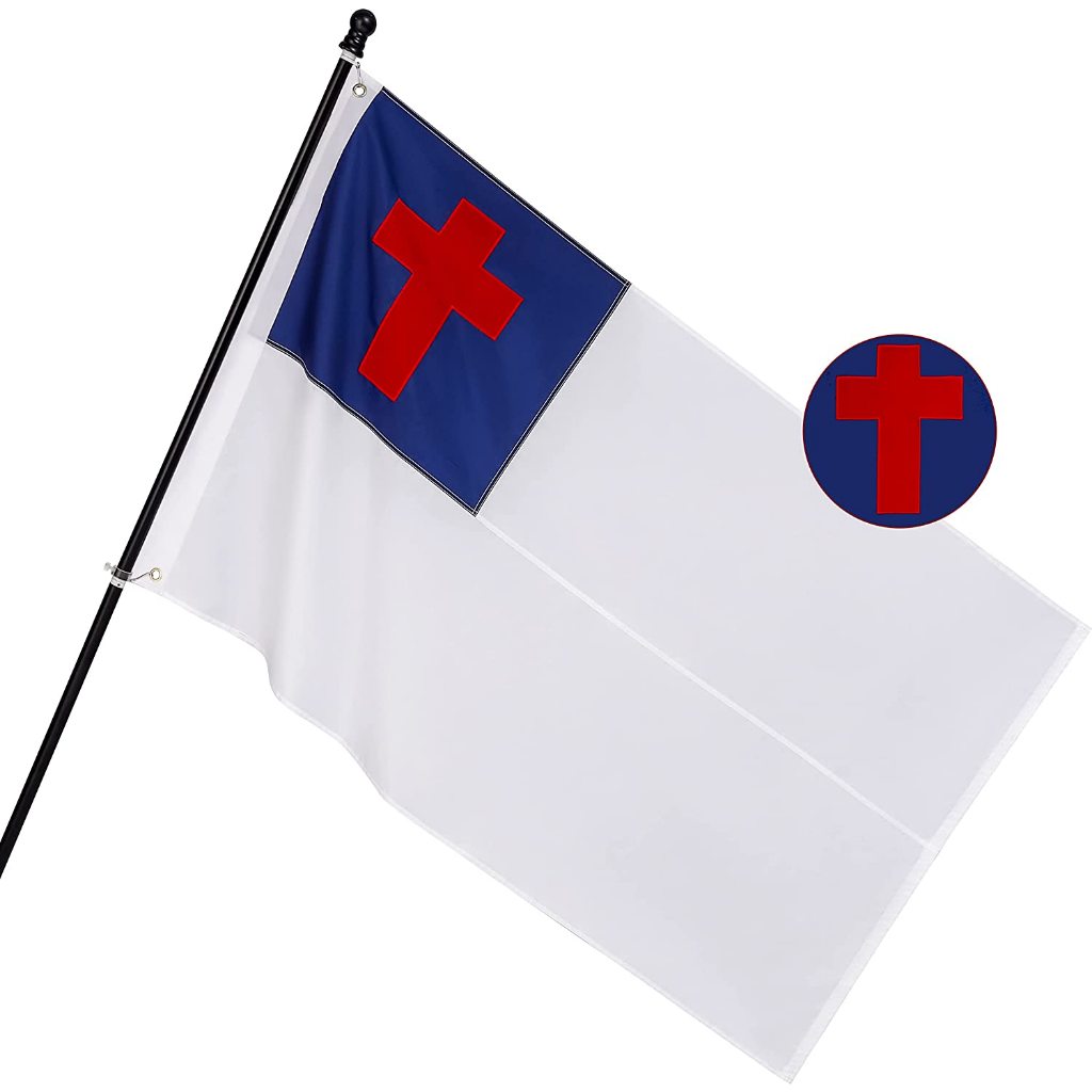 Christian Flag 3*5ft Religious embroidery Flags 90x150cm | Shopee ...