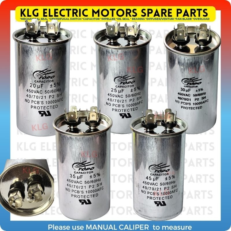 Topo Alum cap 20uf 25uf 30uf 35uf 45uf 450v ALUMINUM water pump parts ...