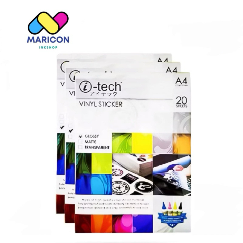 ITECH Vinyl sticker 20pcs/pack MATTE/TRANSPARENT/GLOSSY | Shopee Philippines