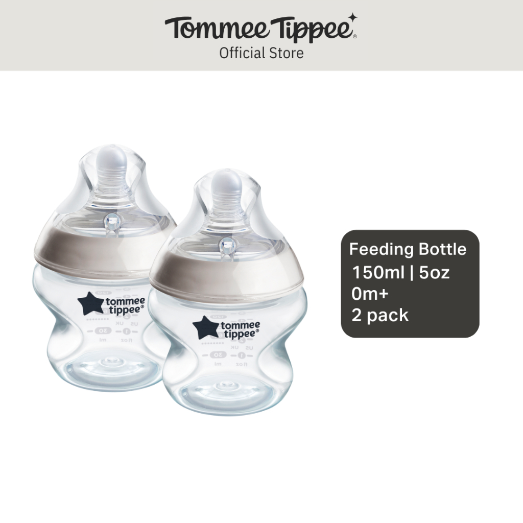 Tommee Tippee 150ml Natural Start PP Feeding Bottle 0+ months, Slow Flow Breast-Like Teat, 2 ...