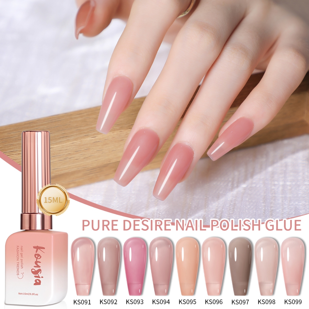 Kousia 9Pcs/Set Jelly Color Gel 15ml Nail Polish Gel Nail Long Lasting ...