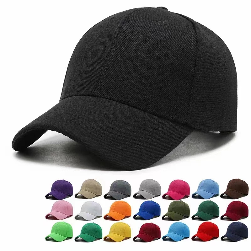 Plain Caps Unisex Adjustable Solid Color Baseball Cap Cotton Material ...