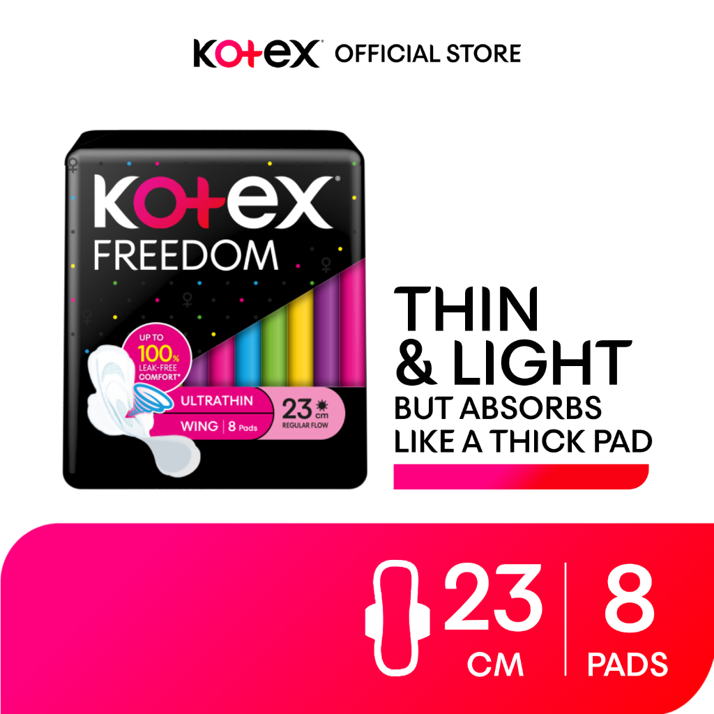 Kotex Freedom Ultrathin Sanitary Napkins 23cm - 8 Pads | Shopee Philippines