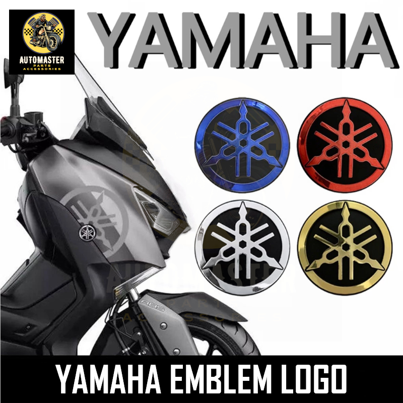 AUTOMASTER YAMAHA GENUINE GOLD 48mm 3D TUNING FORK LOGO DECAL STICKER ...