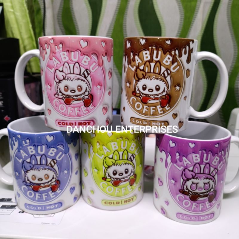 LABUBU Ceramic Mugs (embossed effect designs) | Shopee Philippines