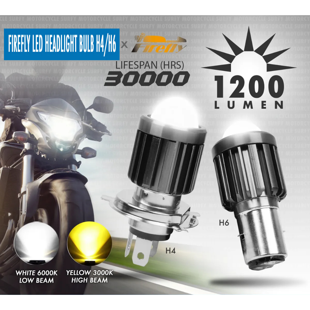 Firefly Hallogen Dual Bulb Motorcycle Led Headlight H4 Ba20D 1 Pc Hight ...