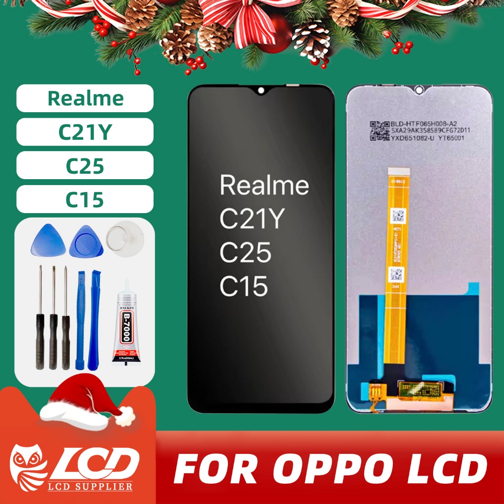 For OPPO Realme C21Y LCD Compatible C15/C25Y Screen Display Touch Digitizer Assembly Replace ...
