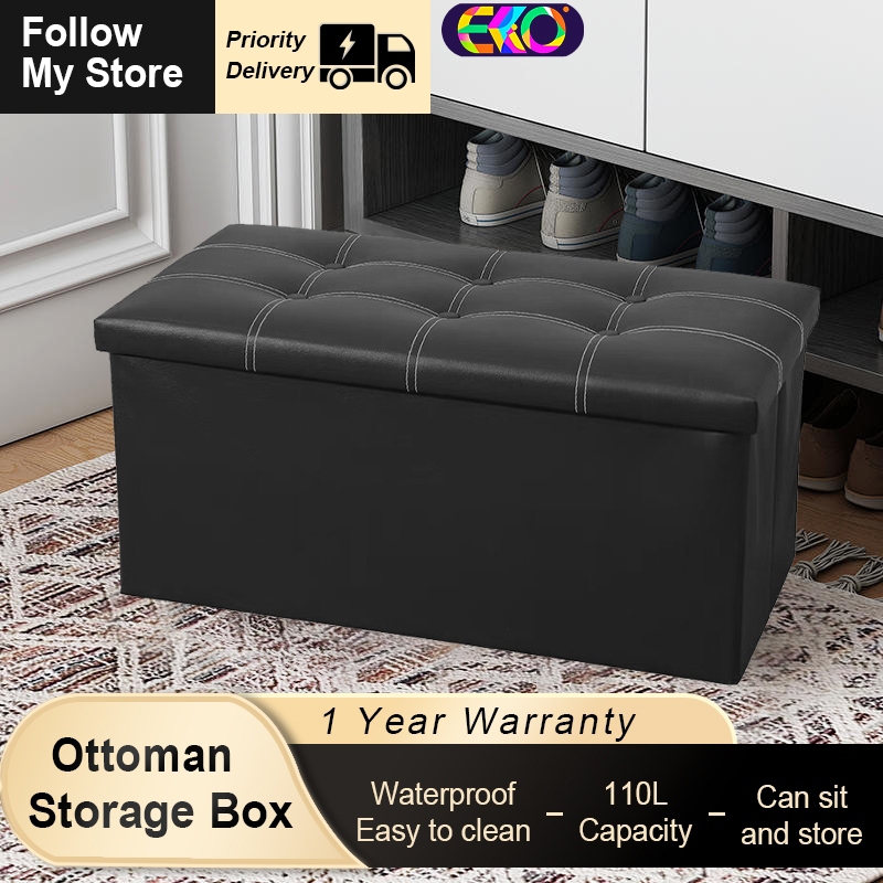 Storage Box Stool Rectangular Storage Stool Sofa Ottoman Folding ...