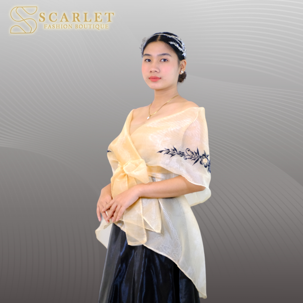 Modern Filipiniana Top embroidered wrap around - Filipiniana / woman ...