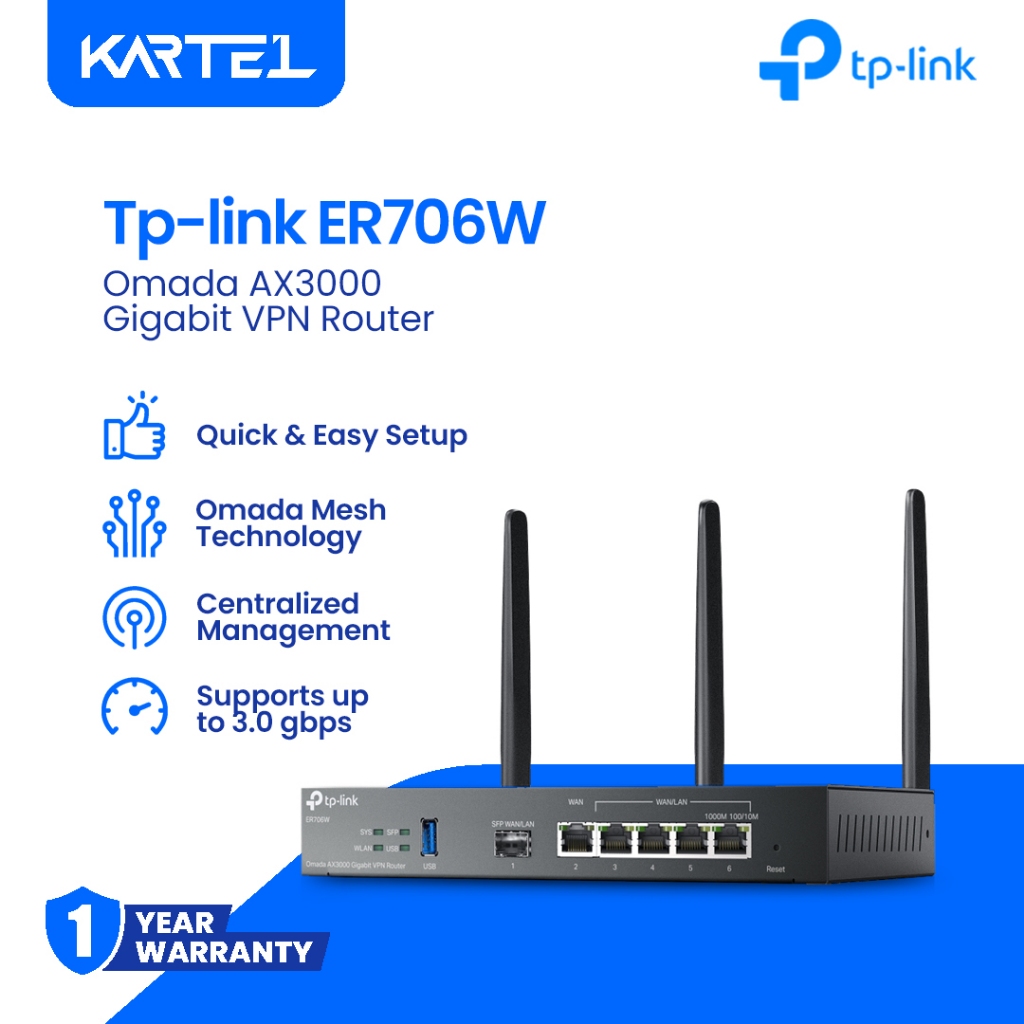 TP-Link ER706W Omada | AX3000 | Gigabit | VPN | Router | Shopee Philippines