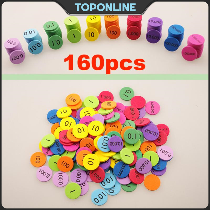 160pcs 0.01-1000000 Colorful Round Counting Chips Children Math Chips ...