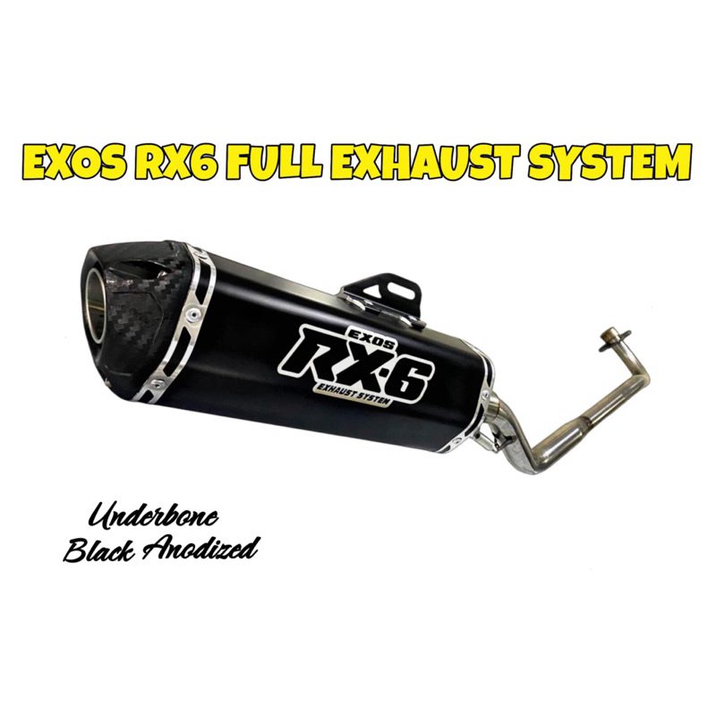 EXOS RX6 Full Exhaust System (Underbone/Black) | Shopee Philippines