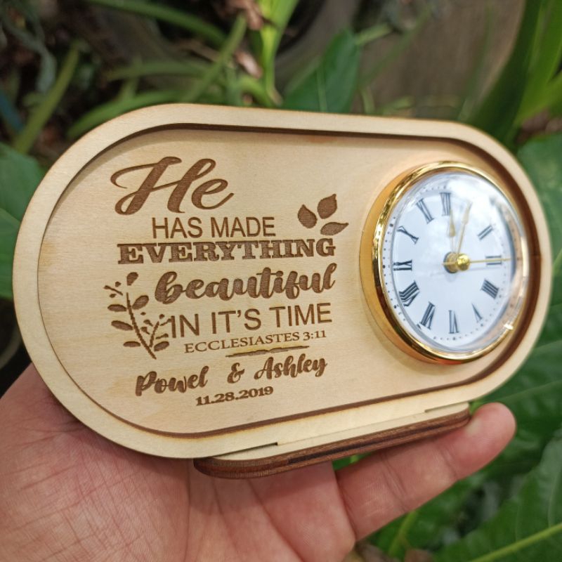 Personalized mini oval desk clock-wedding souvenir-giveaways ...