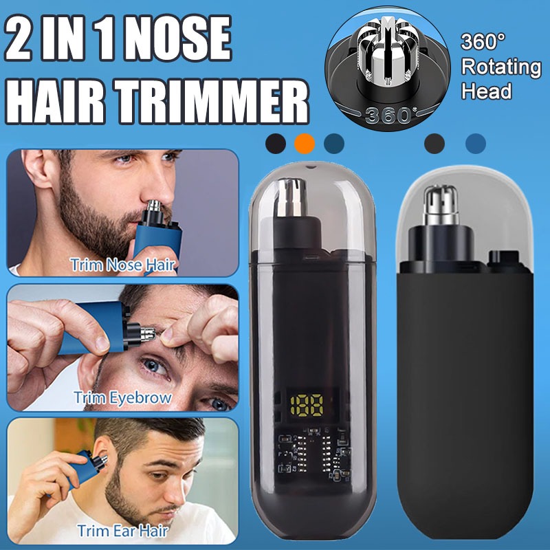 Portable Nose Hair Trimmer for Men Rechargeable Electric Nose Hair Trimmer with Dust Protection ...