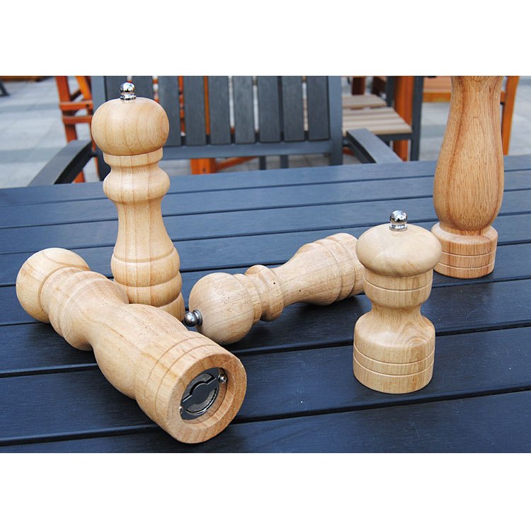 Rubber wood solid wood grinder natural wood pepper grinder chili powder ...