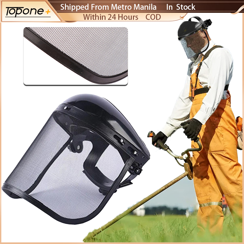 Garden Pruning Protective Helmet Safety Mesh Mask Face Shield Impact ...