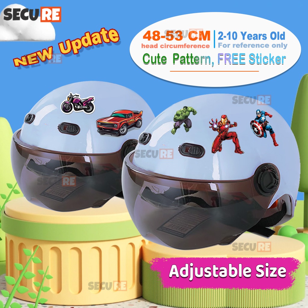 Half Face For Kids Boys 2 10 Years Old Summer Helmet Light Weight ...