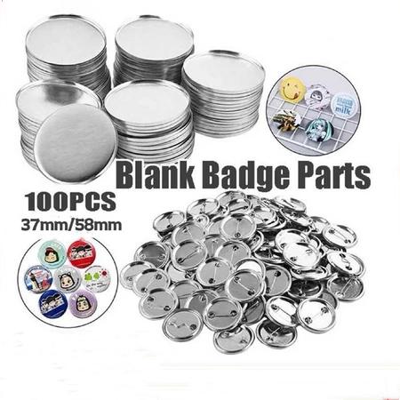 100pcs button badge blank material 25mm/32mm/37mm DIY blank raw pin ...