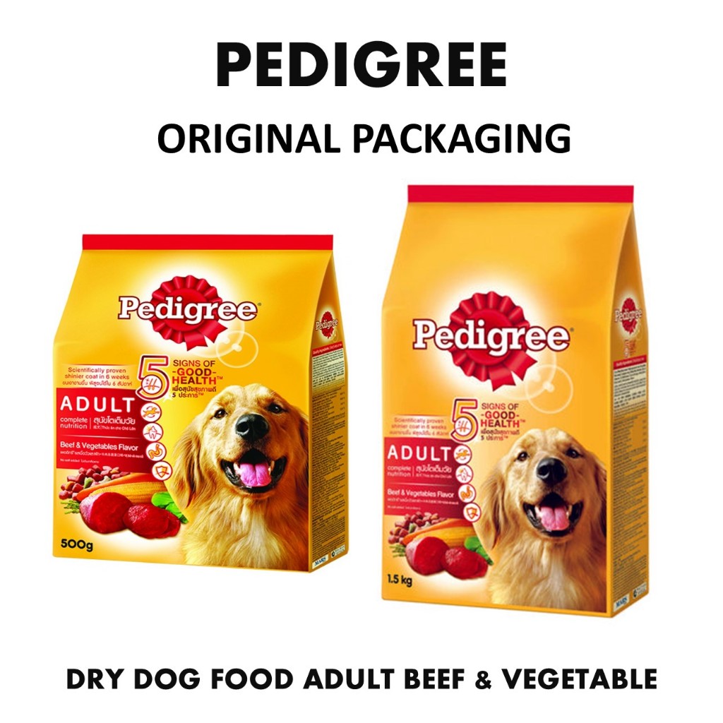 Pet Kingdom Pedigree Dry Dog Food Adult Beef & Vegetable 500g / 1.5Kg ...