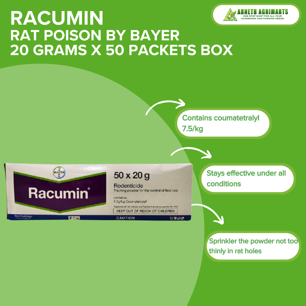 RACUMIN POWDER RAT KILLER 20g 1 BOX (50 SACHETS) | Shopee Philippines