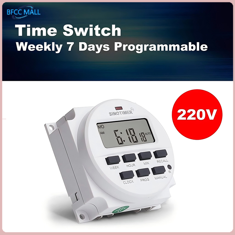 BFCC Power Timer Switch 220V Weekly 7 Days Digital Programmable Timer ...