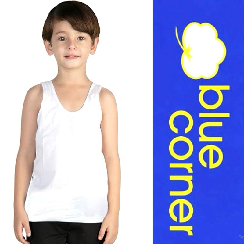 Original Blue corner kids plain white sando pure cotton | Shopee ...