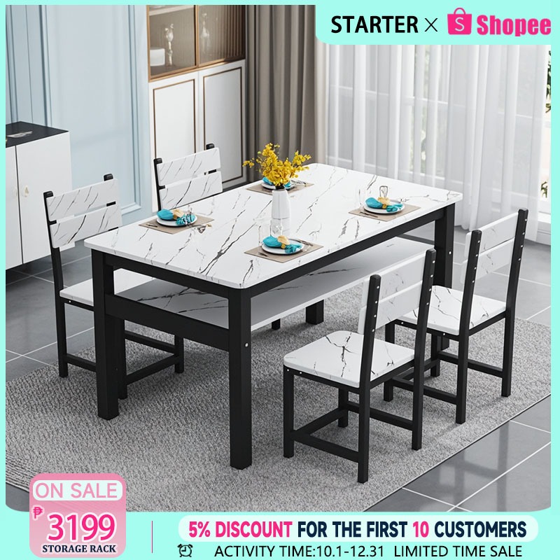 STARTER Dining Table One Table Four Seats Dining Table Chair Combination TableLiving Room Table ...