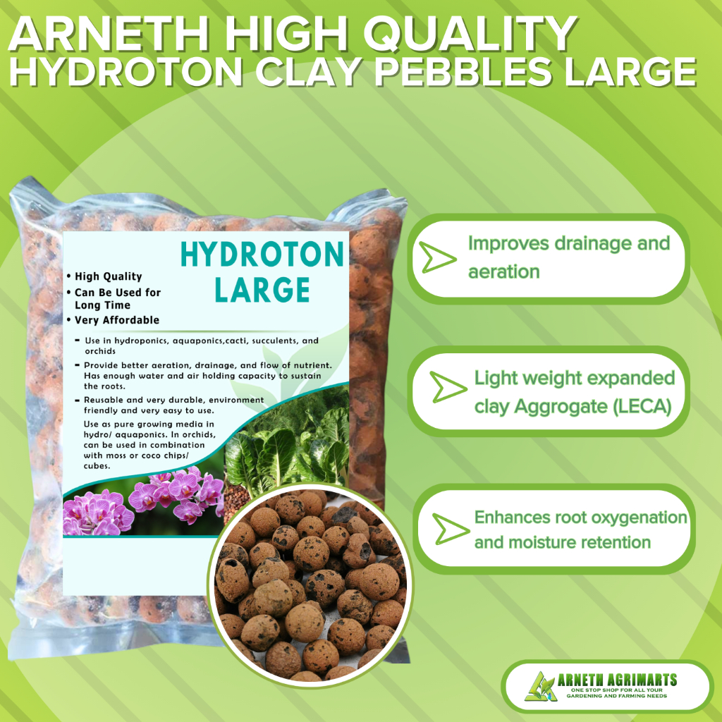 ARNETH ARNETH ORCHIDS HYDROTON CLAY PEBBLES LARGE SIZE 1KG | Shopee ...