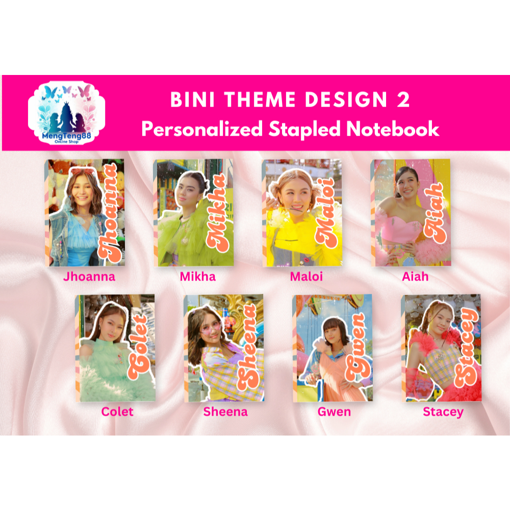 Bini Theme Stapled Notebook A5 (Personalized) Design 2 | Shopee Philippines
