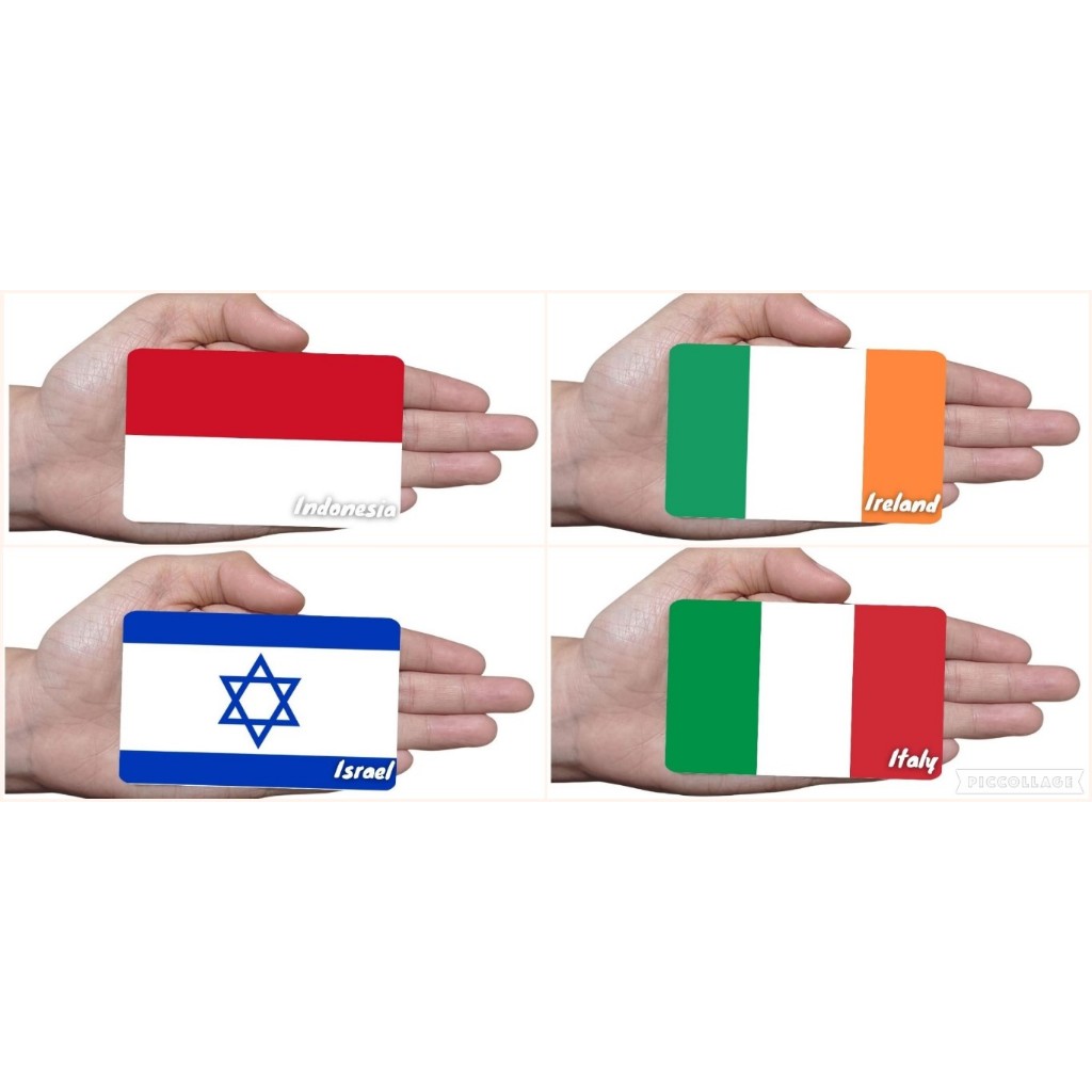 RANDOM FLAG RUBBER REF MAGNET DESIGN ( INDONESiA, IRELAND, ISRAEL,ITALY ...