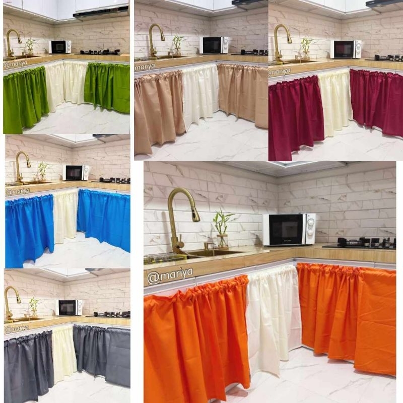 kurtina pang ilalim Ng lababo plain curtain kitchen sink curtain,.,60 ...
