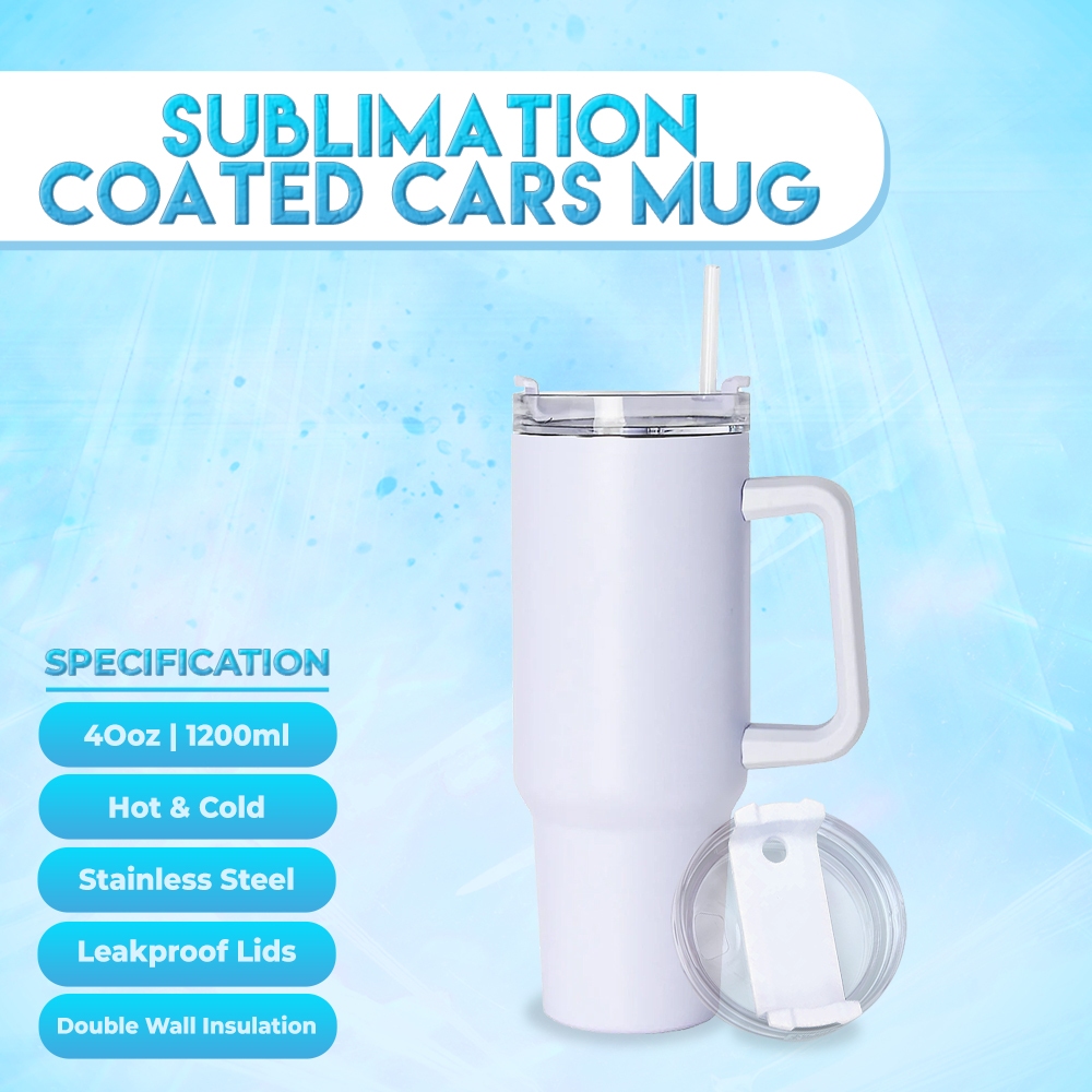 Sublimation Coated Cars Mug 1200ml / 40oz Vacuum Wall White Cars Mug ...