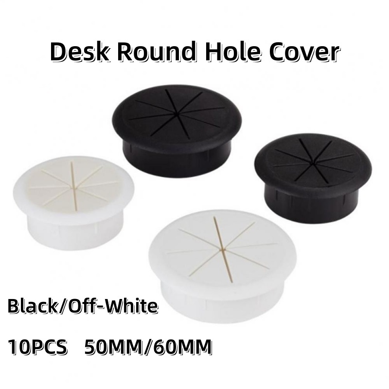 10pcs 50/60mm Office Desk Wire Hole Cover Desk Cord Grommet Tabletop ...