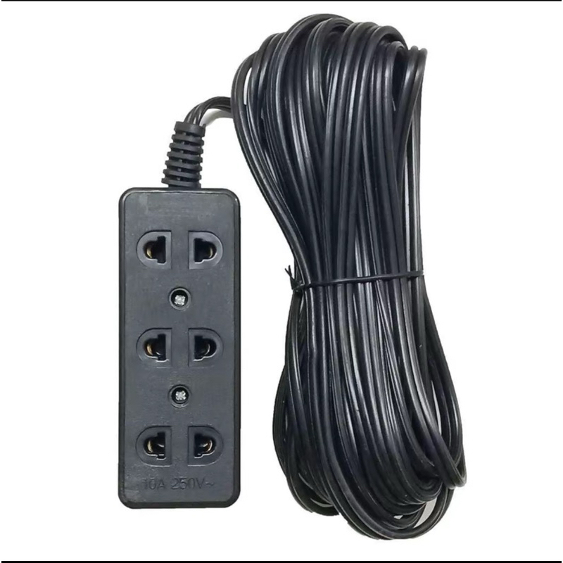 Black power socket wire extension 2-3-4 gang 5 meter wire cord | Shopee ...