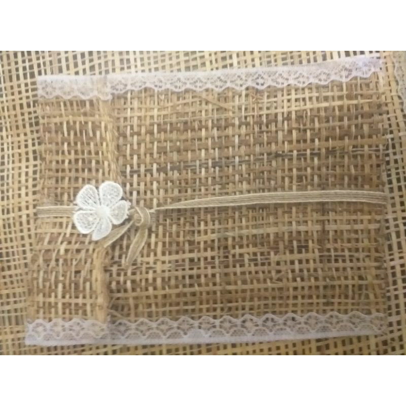 flower design abacca burlap envelope for invitation | Shopee Philippines
