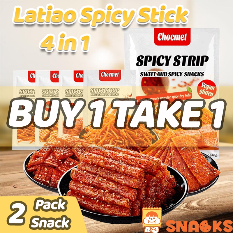 CHOCMET Latiao Spicy Stick 4 in 1 Mix Spicy Strips Food Chinese Snacks ...