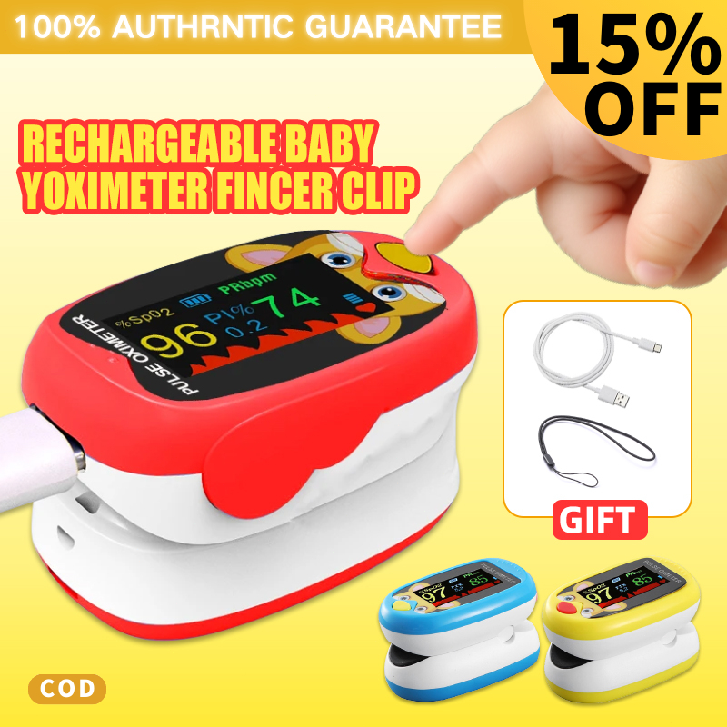 Pulse Oximeter Rechargeable Finger Health Monitor for Kids Blood Oxygen ...